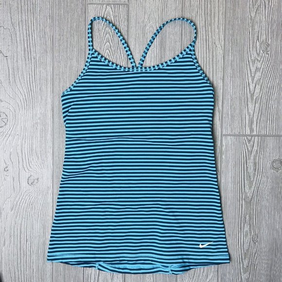 Nike | Tops | Nike Drifit Tank Top Teal Gray Spaghetti Straps Racerback ...